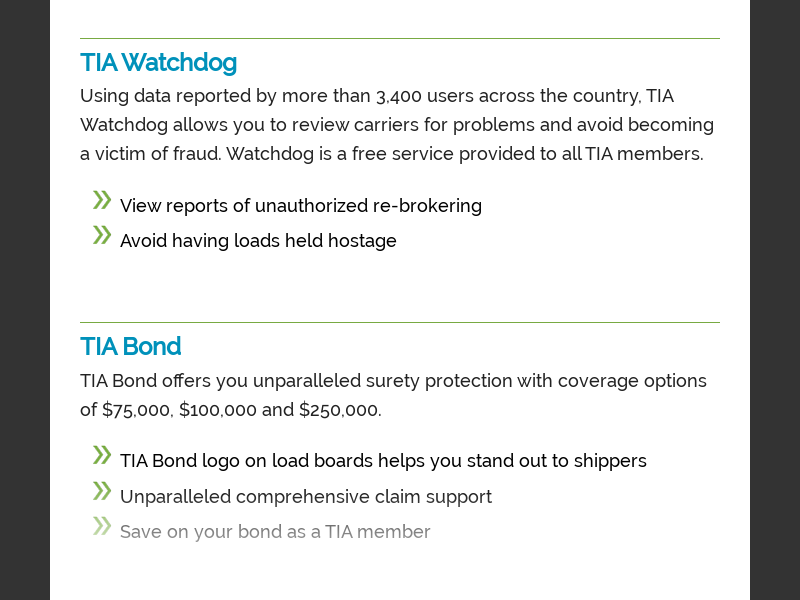 TIA Membership GuideTIA Resources (contd)